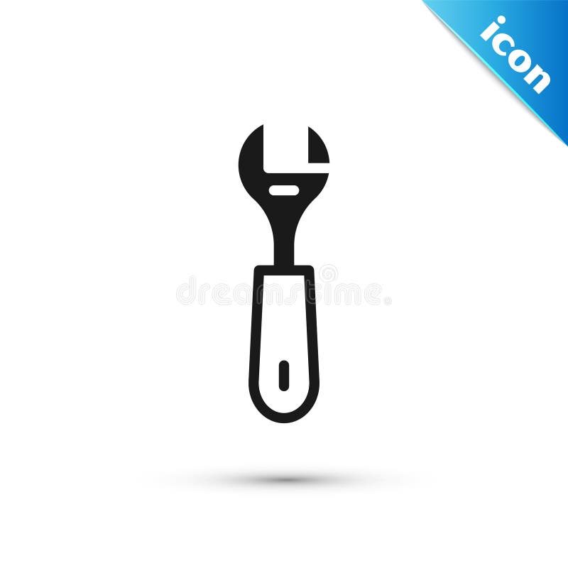 Grey Wrench Spanner Icon Isolated on White Background. Vector Stock ...