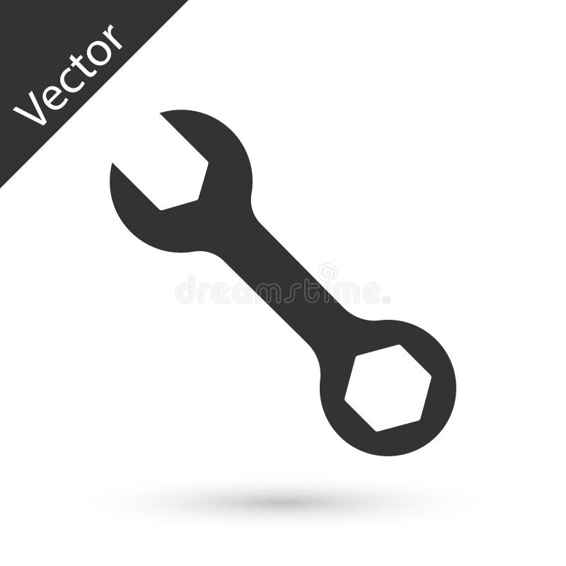 Grey Wrench Spanner Icon Isolated on White Background. Vector Stock ... Grey Wrench Spanner Icon Isolated on White Background. Vector Stock ...