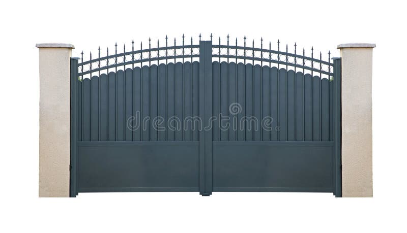 Grey Wrought Iron Fence with Repeat Pattern Decorations Stock Image ...