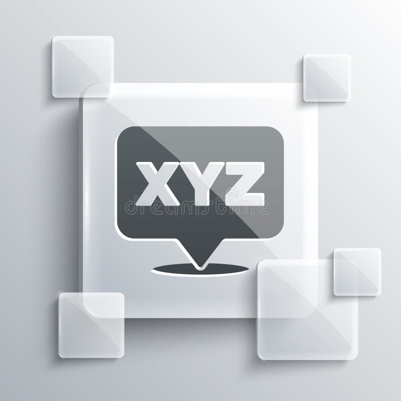Grey XYZ Coordinate System Icon Isolated on Grey Background. XYZ Axis ...