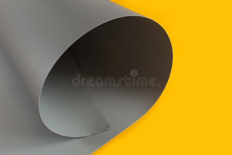 Grey and Yellow Craft Cardboard Folded in Curls. Stock Image - Image of ...