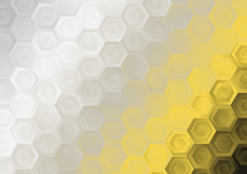 Grey and Yellow Gradient Hexagon Pattern Background Vector Stock Vector ...