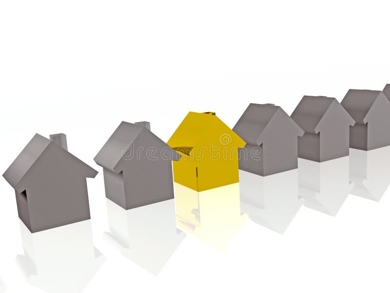Grey and yellow homes stock illustration. Illustration of habitation ...
