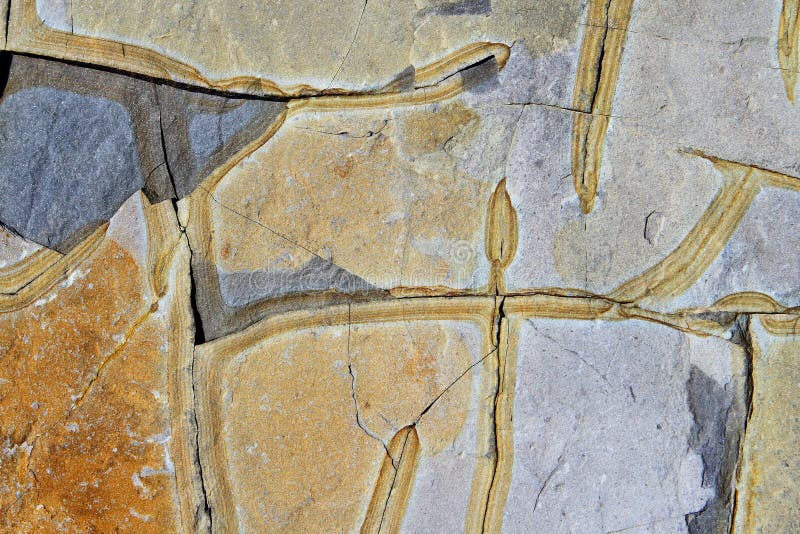 Grey and Yellow Slate Stone Surface Texture with Cracks. Sea Slate ...