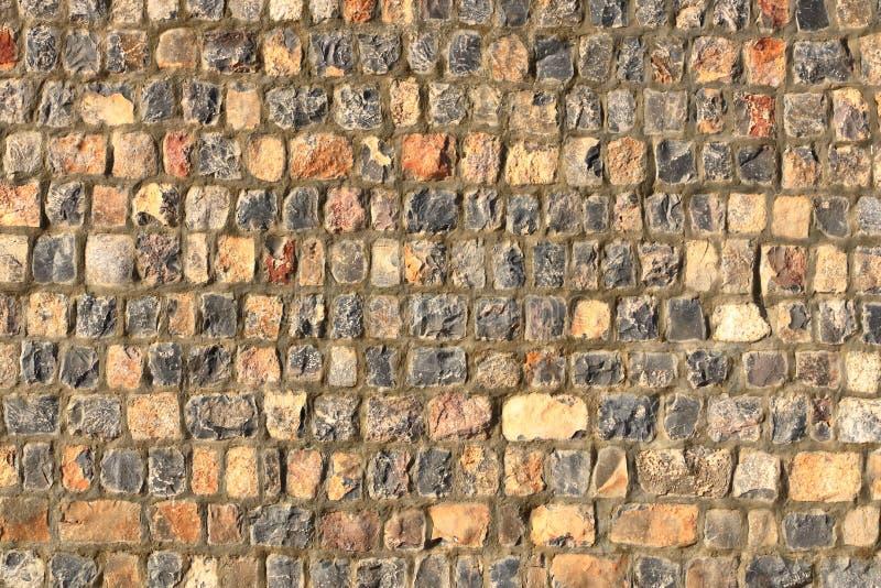 Grey Yellow Stonewall Made from Flagstone and Sandstone Slabs ...
