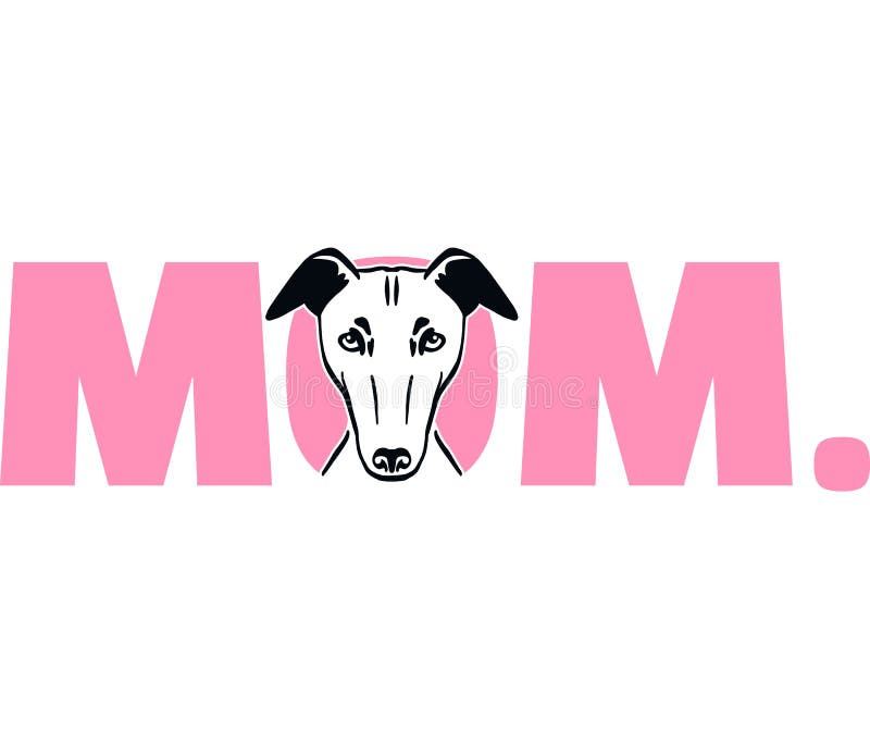 Greyhound mom in pink stock vector. Illustration of icon - 149529115