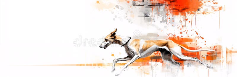 Greyhound is Running Fast with Motion Blur Stock Illustration ...