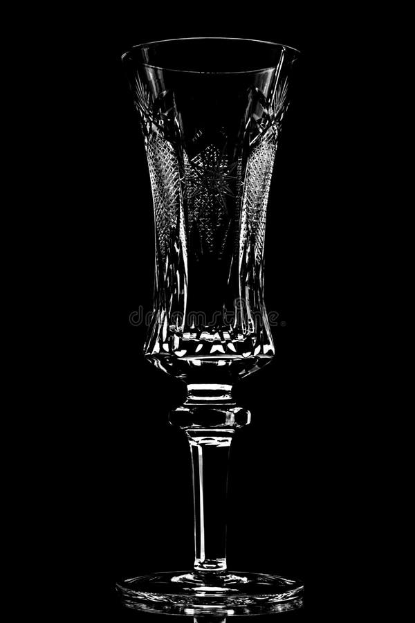 Greyscale of a Champagne Glass Under the Lights Against a Black ...