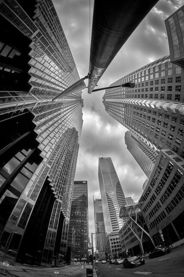 Greyscale Low Angle Shot of High-rise Buildings in the Financial ...