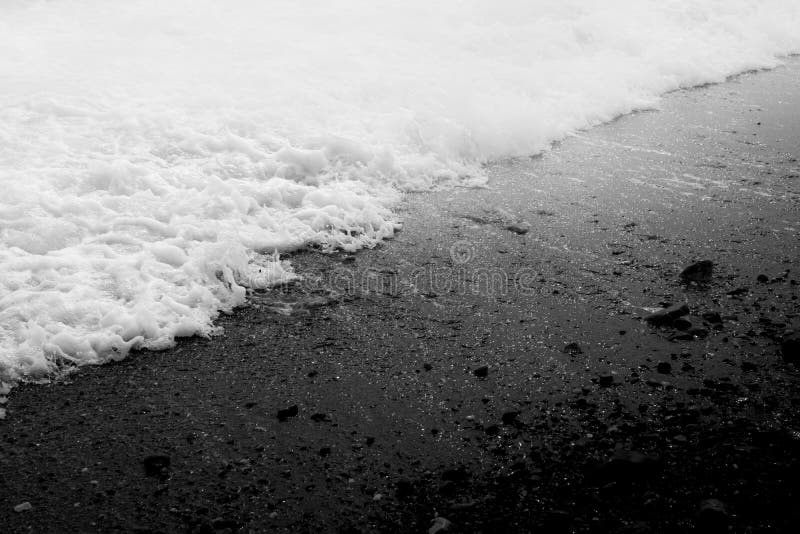 Greyscale Shot of the Foamy Water of the Sea Stock Image - Image of ...