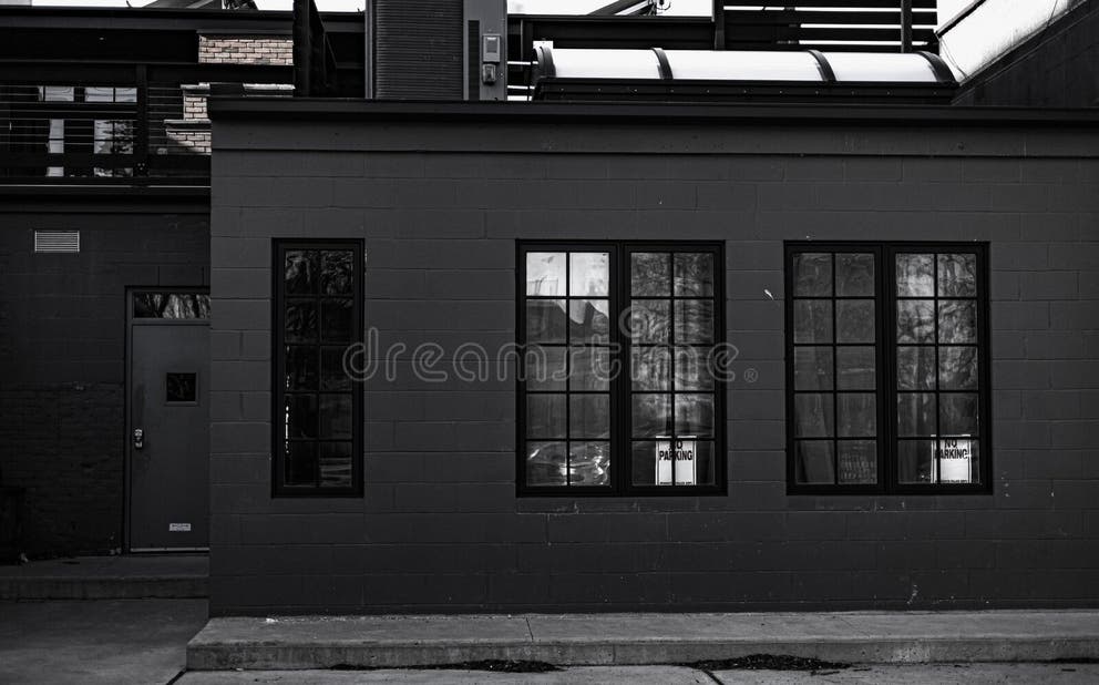 Greyscale Shot of a Modern House Stock Image - Image of modern ...