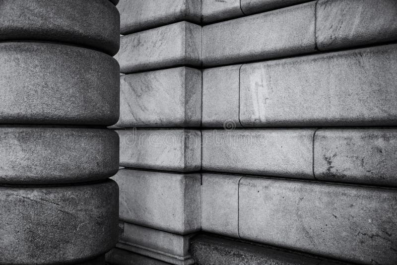 Greyscale Shot of a Textured Wall of a Modern Building Stock Image ...