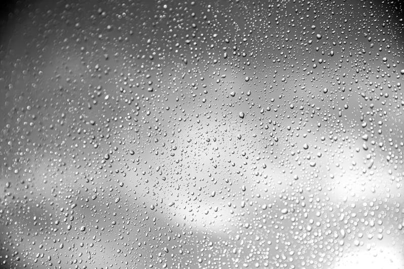 Greyscale Shot of Water Drops on a Glass Stock Image - Image of texture ...