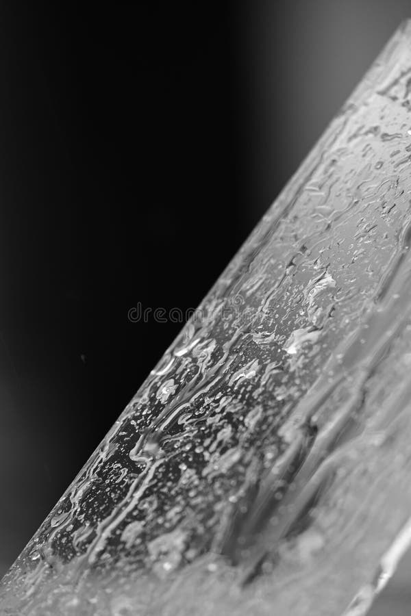 Greyscale Shot of Water Drops on a Glass Stock Photo - Image of ...