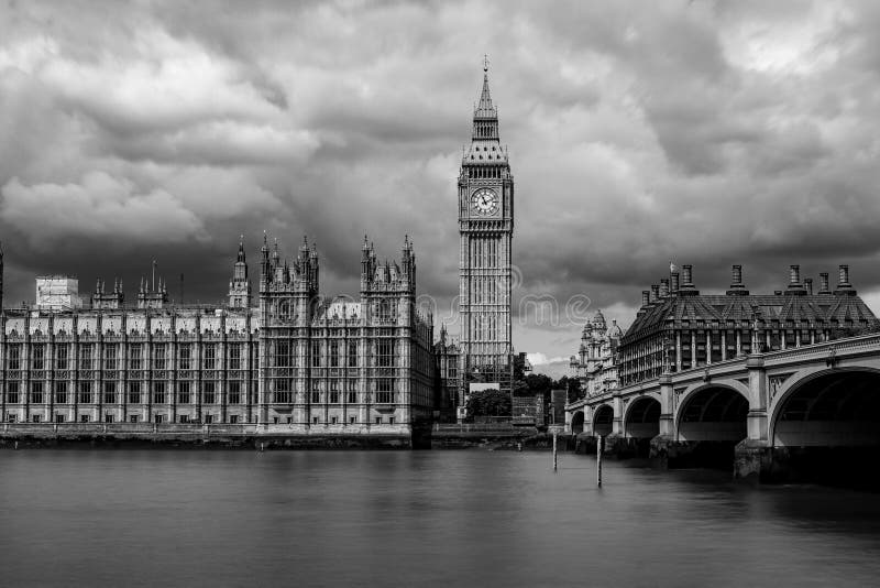 Greyscale Shot of the Westminster Building in London Editorial Stock ...
