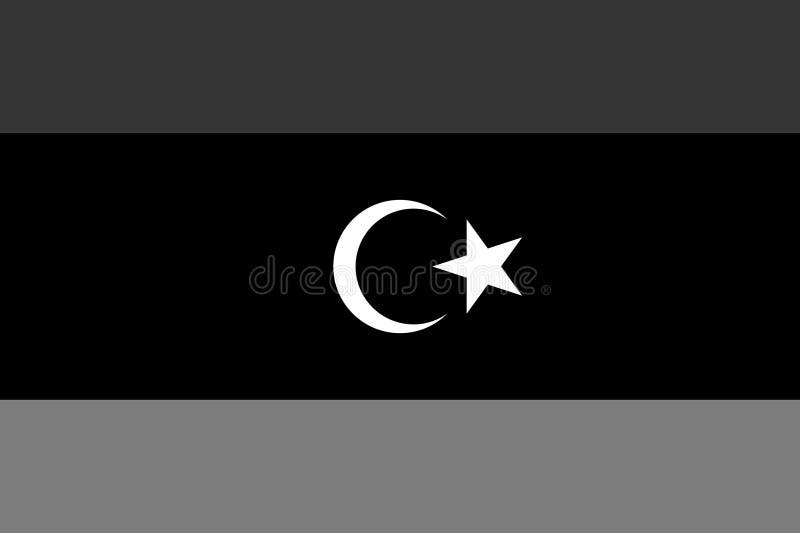 Greyscale Vector Flag of Libya Stock Vector - Illustration of isolated ...