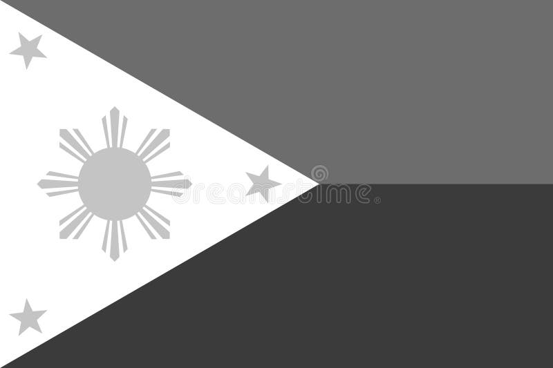 Greyscale Vector Flag of Philippines Stock Vector - Illustration of ...