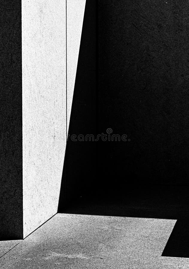 Greyscale Vertical Picture of a Building Corner with Shadows - an ...