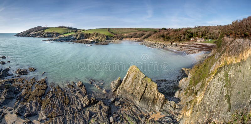 Looking To the Gribbin Head from Menabilly Beach Stock Photo - Image of ...