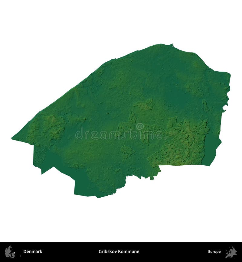 Gribskov Kommune, Denmark, Isolated on White. Physical Stock ...