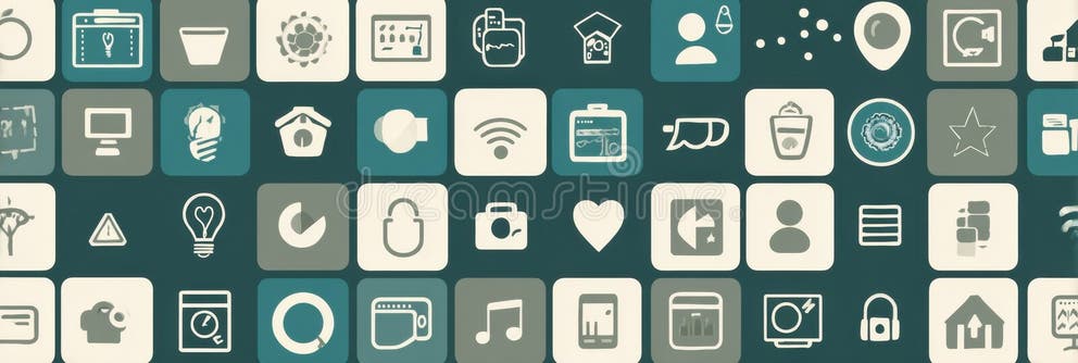 Grid of Abstract Icons Representing Various Service Types with a ...