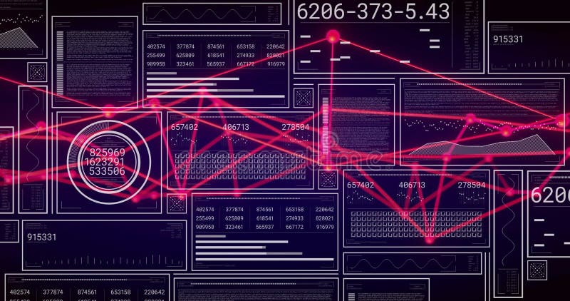 Grid Appearing Network Emerging And Codes Updating With Widget Pulsing For Data Visualization