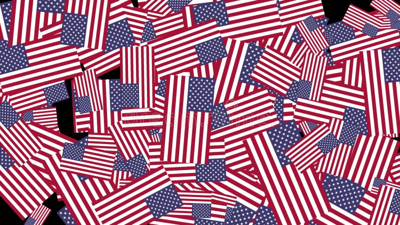 Grid with 16x16 Matrix with Numerous Small Flags of the United States ...