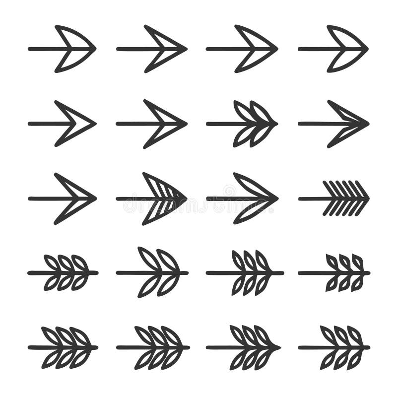Collection of Diverse Unique Arrow Icons in Various Styles and ...