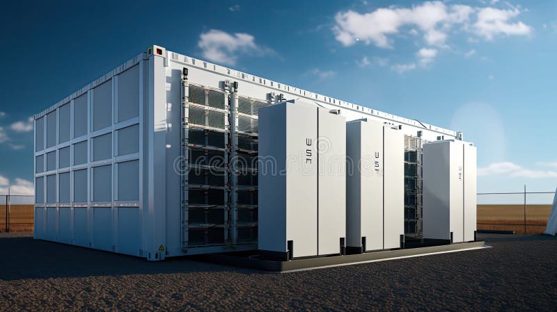Grid battery storage stock illustration. Illustration of backup - 317397636