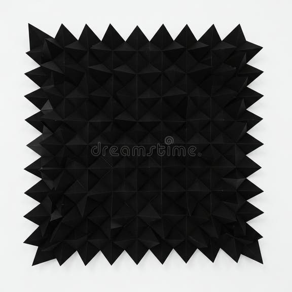 A Grid of Black, Three-dimensional Pyramids Forms a Square Pattern ...