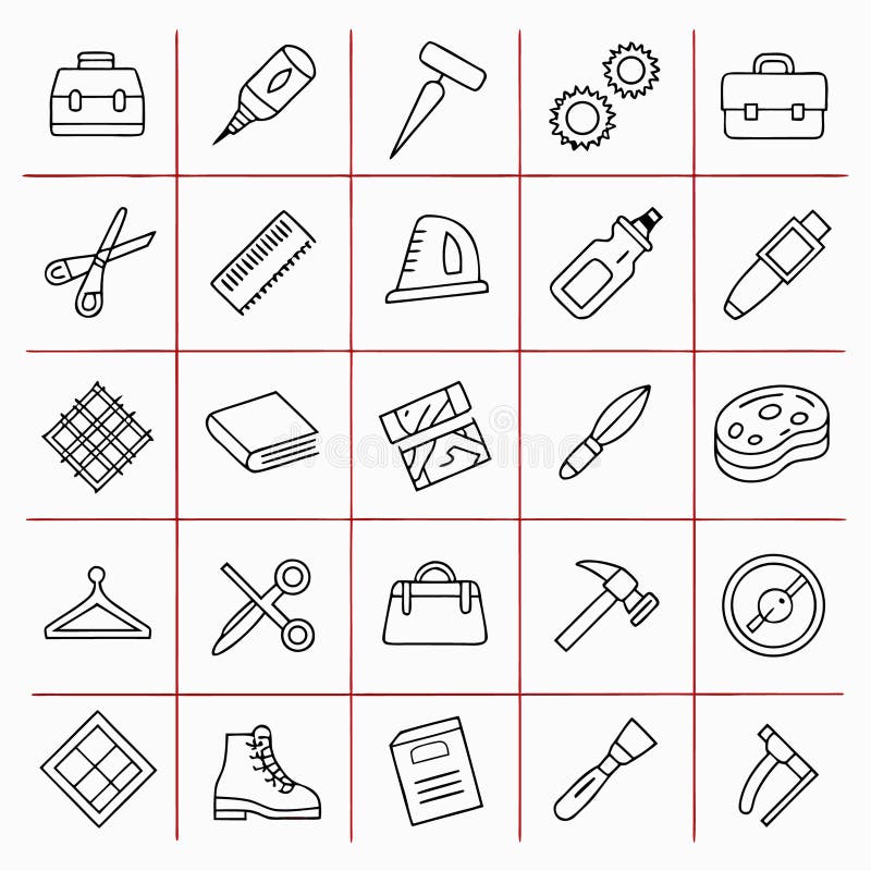 Assorted Craft and Sewing Tools Sewing Scissors Ruler Stock ...