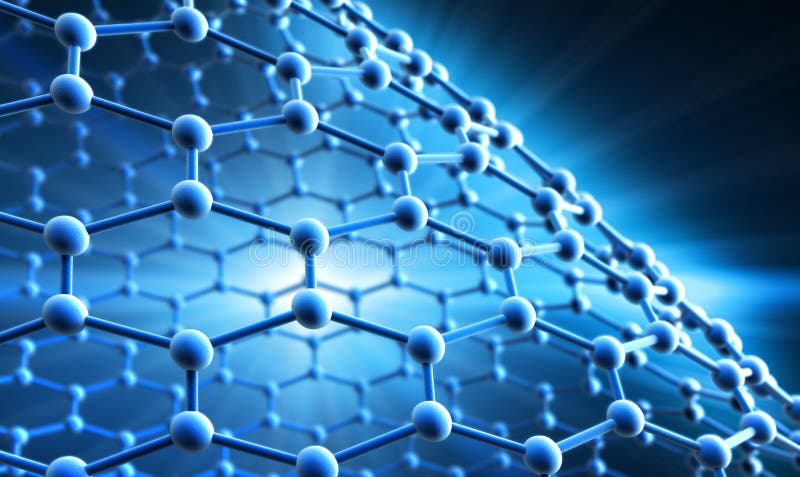 Grid of a Blue Molecule - 3d Structure Visualization Stock Illustration ...