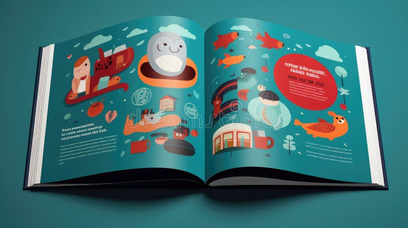 Grid book layout stock illustration. Illustration of flow - 361072220