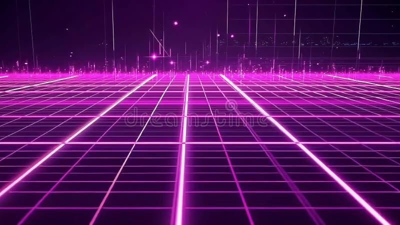 A Grid of Bright Pink Neon Lights in a Dark Background with a Subtle ...