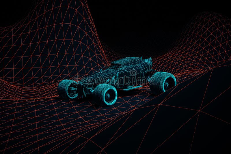 Grid car model stock illustration. Illustration of engineering - 80991083