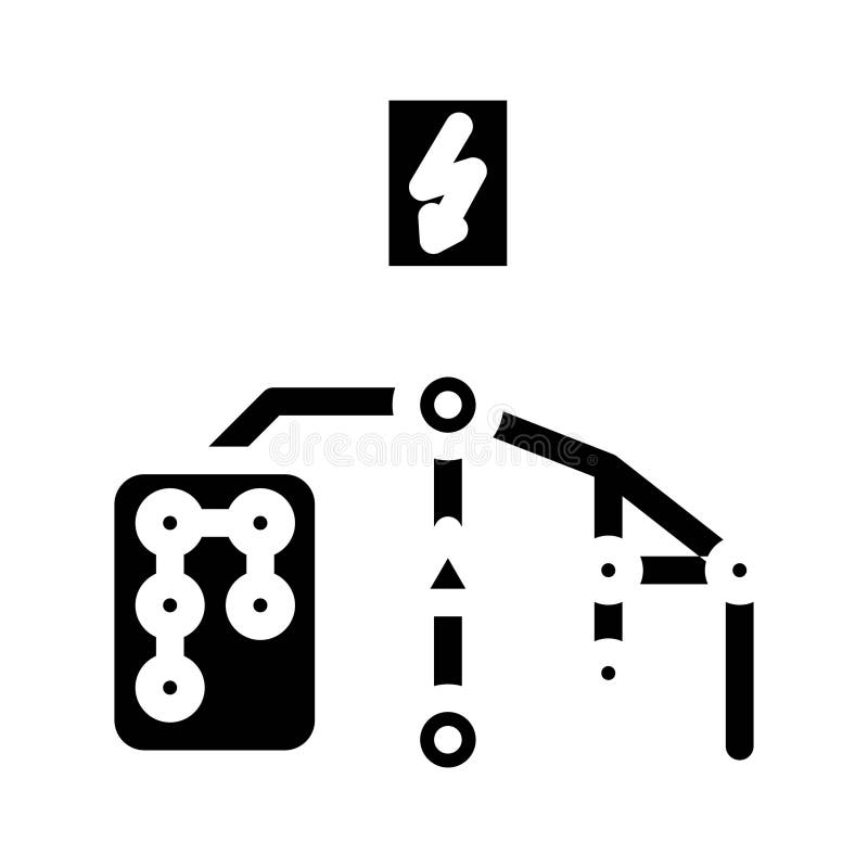 Grid Connectivity Electric Glyph Icon Vector Illustration Stock Vector ...