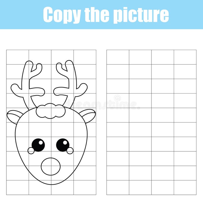 Grid Copy Children Educational Game, Drawing Kids Activity. Stock ...