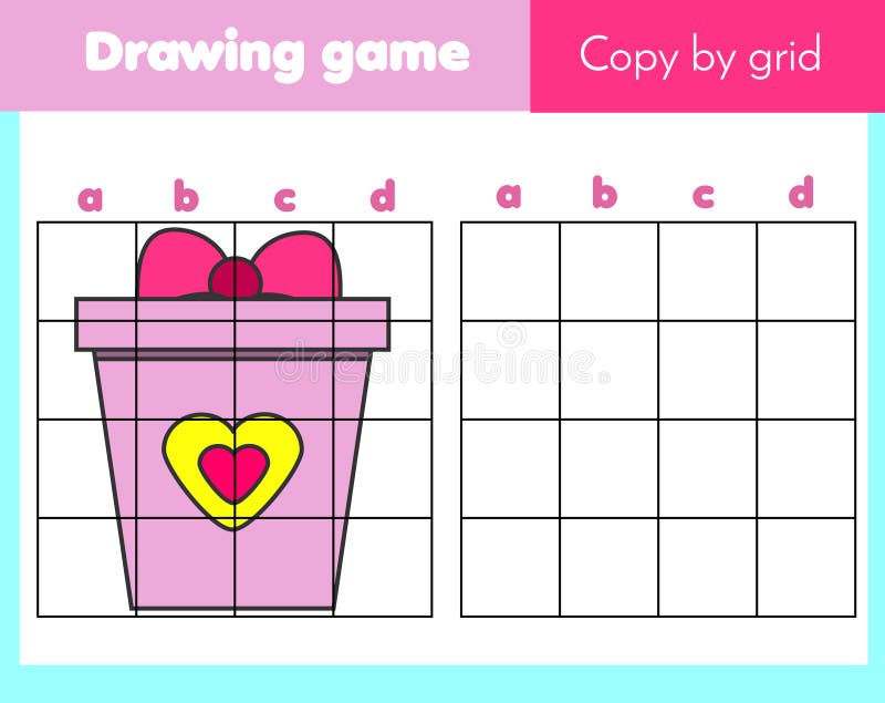 Grid Copy Worksheet. Educational Children Game. Printable Kids Activity ...
