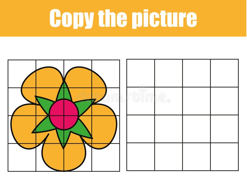 Grid Copy Worksheet. Educational Children Game. Printable Kids Activity ...