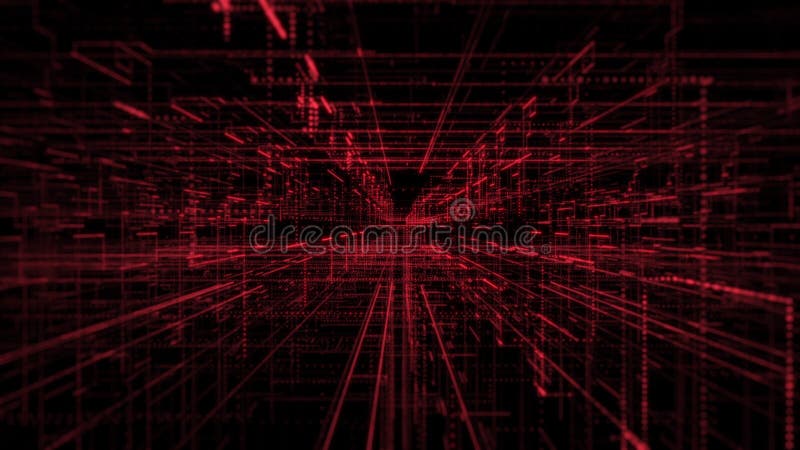 Grid, Corner Structure from Glowing Particles. Seamless Loop Motion ...