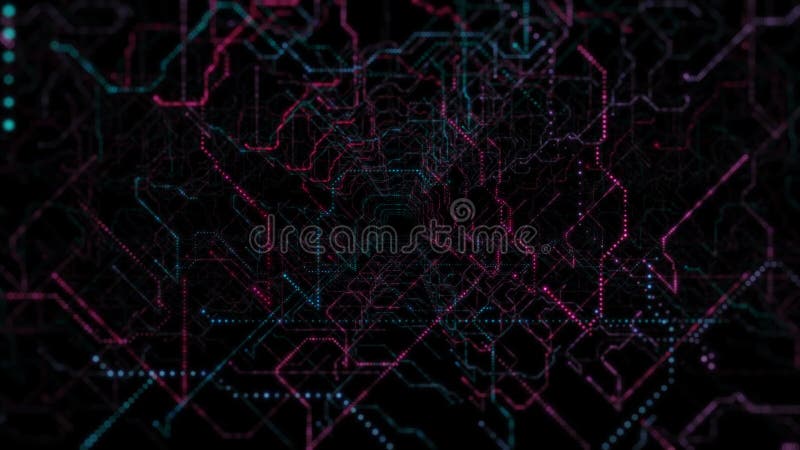 Grid, Corner Structure from Glowing Particles. Seamless Loop Motion ...