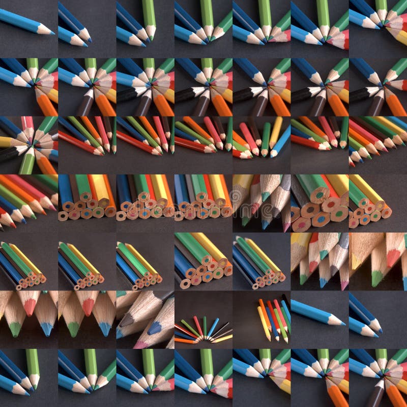 Grid of crayons stock image. Image of colored, squares, colouring - 80125