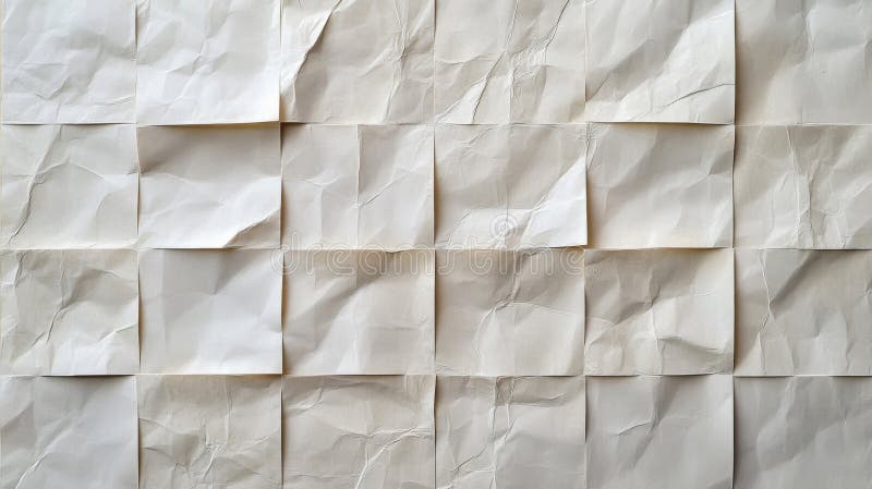 A Grid of Crumpled Beige Paper Squares Stock Illustration ...