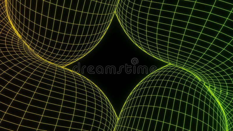 Grid with 3d Shapes on Black Background. Design. Grid Figure in ...