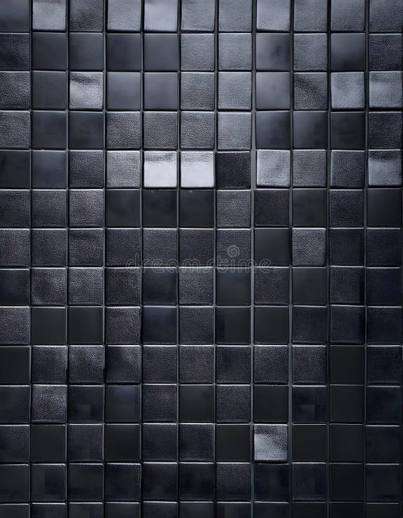 A Grid of Dark, Glossy, and Matte Black Tiles with Varying Textures and ...