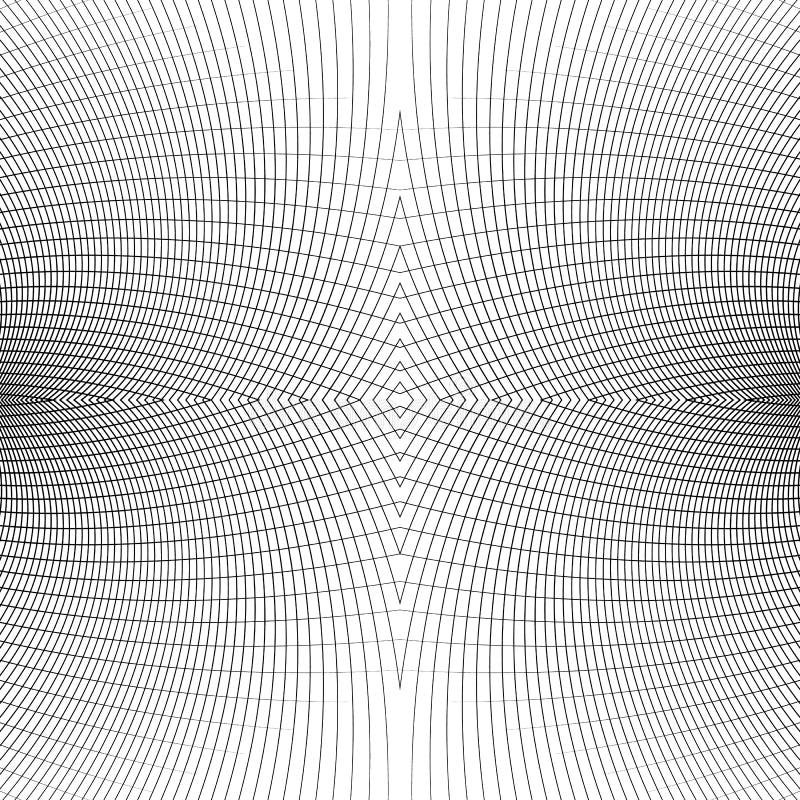 Grid of Distorted Dynamic Lines. Repeatable. Curved Lines Geometric ...