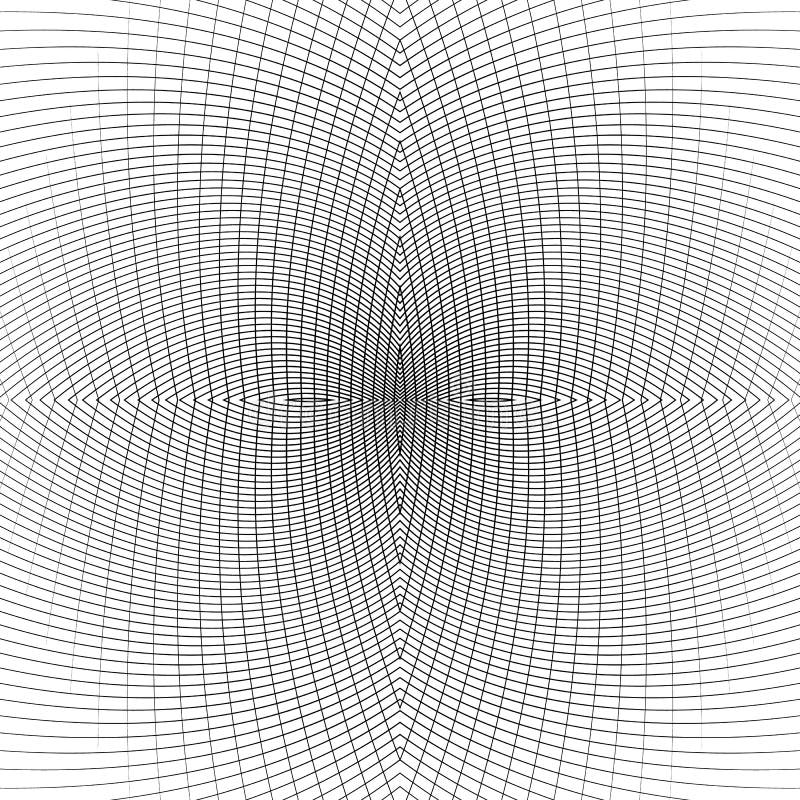 Grid of Distorted Dynamic Lines. Repeatable. Curved Lines Geometric ...