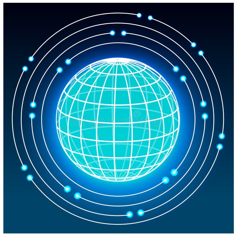 Grid earth globe icon stock illustration. Illustration of bright - 44875887
