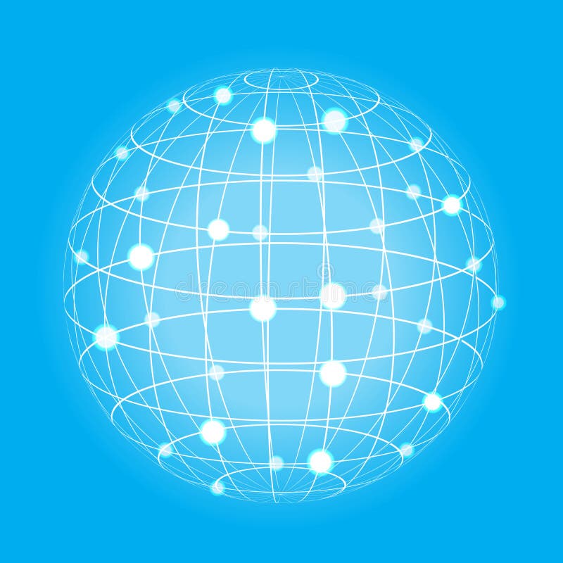 Grid earth globe icon stock illustration. Illustration of connection ...