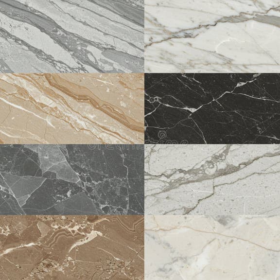 A Grid of Eight Marble Textures is Displayed, Each with Distinct ...